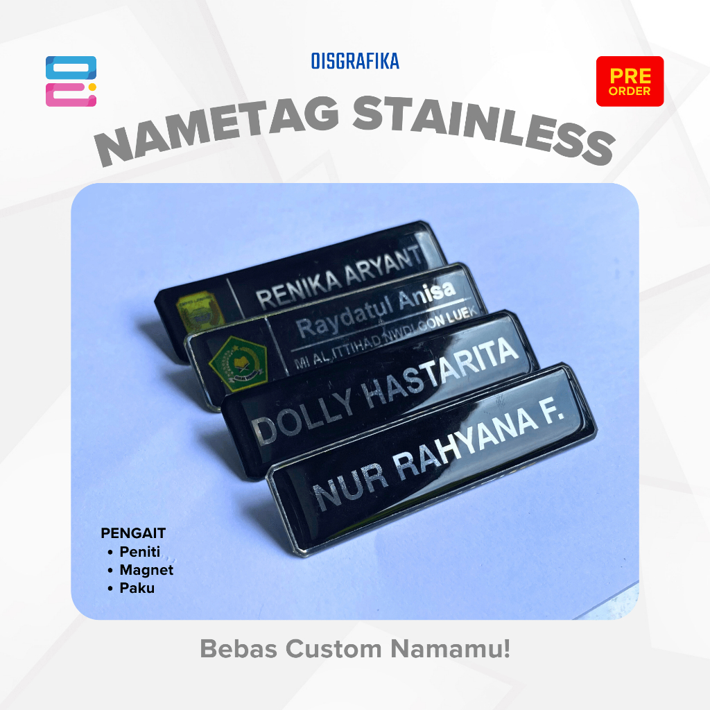 Name Tag Stainless Name Chest Custom Name Plate Name Logo - Magnet ...