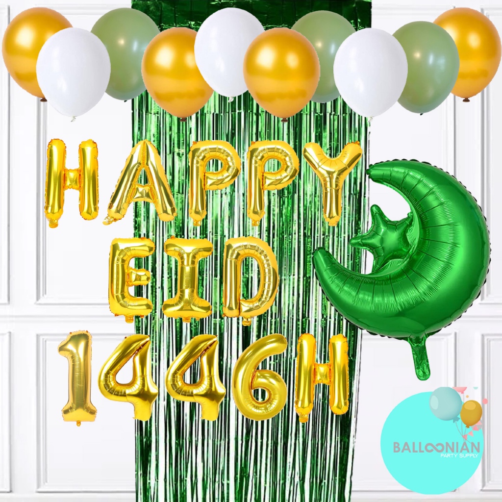 HAPPY EID SIMPLE DECORATION/LEBARAN BALLOONS/FOIL BALLOONS EID UL FITRI ...