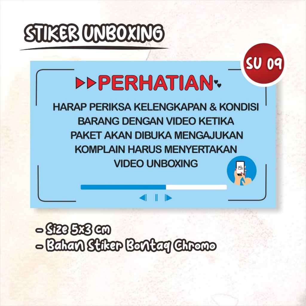 Unboxing VIDEO LABEL STICKER - OPEN WARNING STICKER READY PACKAGE SU 09 ...
