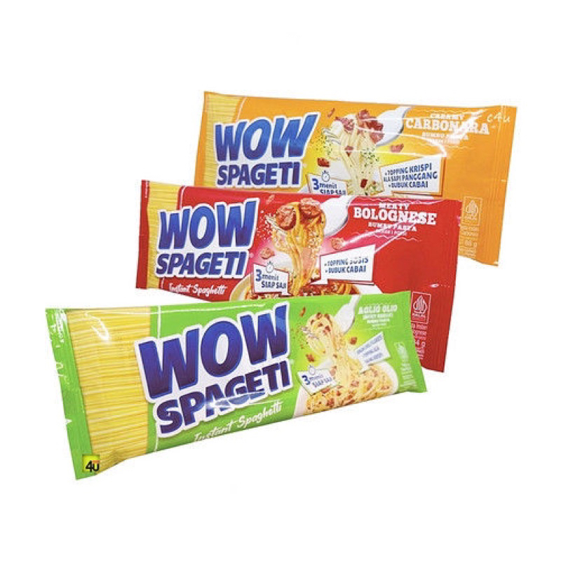 WOW PACKAGE Spaghetti Bolognese Carbonara / WOW Spaghetti Noodles 88gr WOW Spaghetti Instant ...