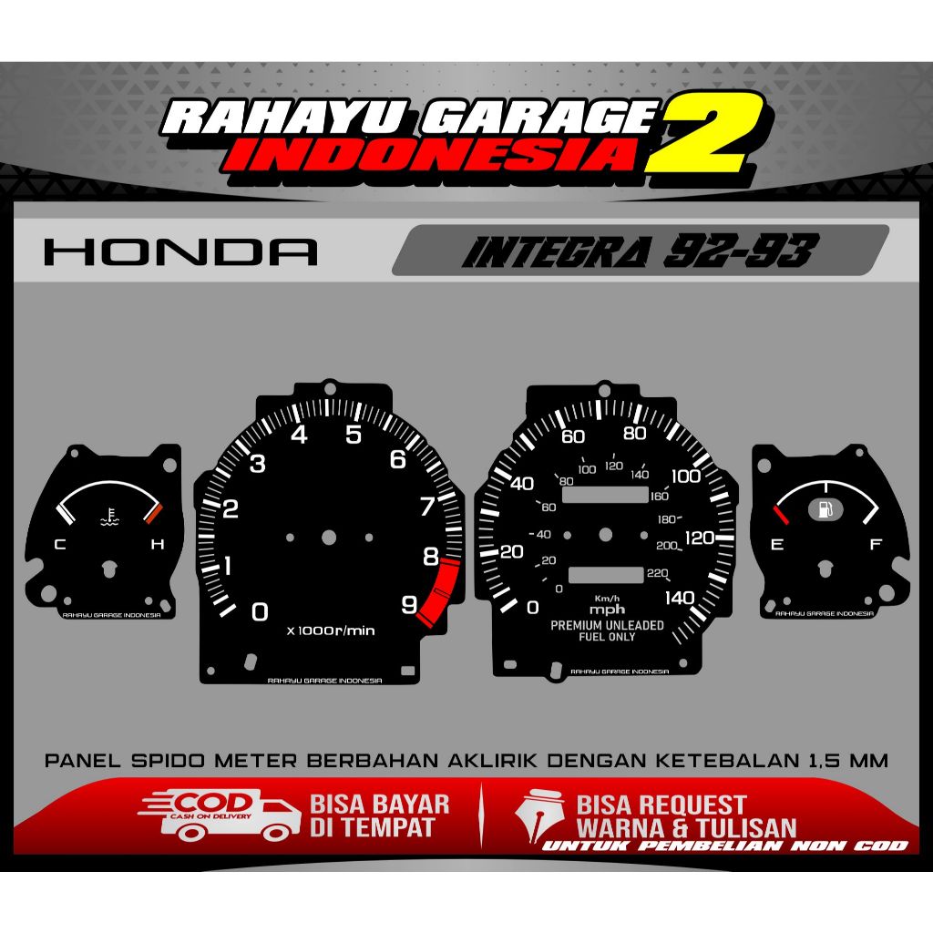Honda INTEGRA 92-93 CUSTOM SPEEDOMETER board | Shopee Malaysia