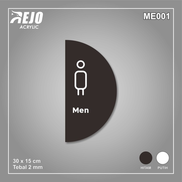 Acrylic Signage Sign Embossed Halfround Acrylic Board Wall for Men and ...