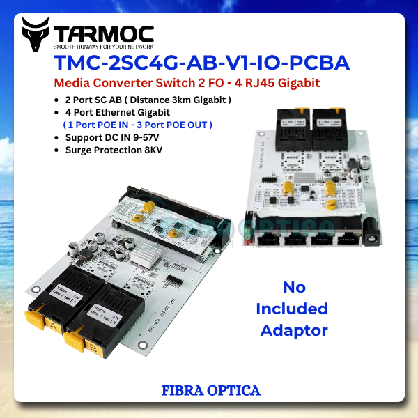 Tarmoc TMC-2SC4G-AB-V1-IO-PCBA | Media Converter 2 FO 4 LAN / 2FO 4LAN ...