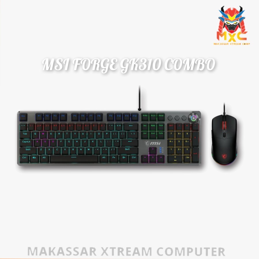 MSI FORGE GK310 COMBO MECHANICAL Gaming Keyboard & Mouse Combo | Shopee Malaysia