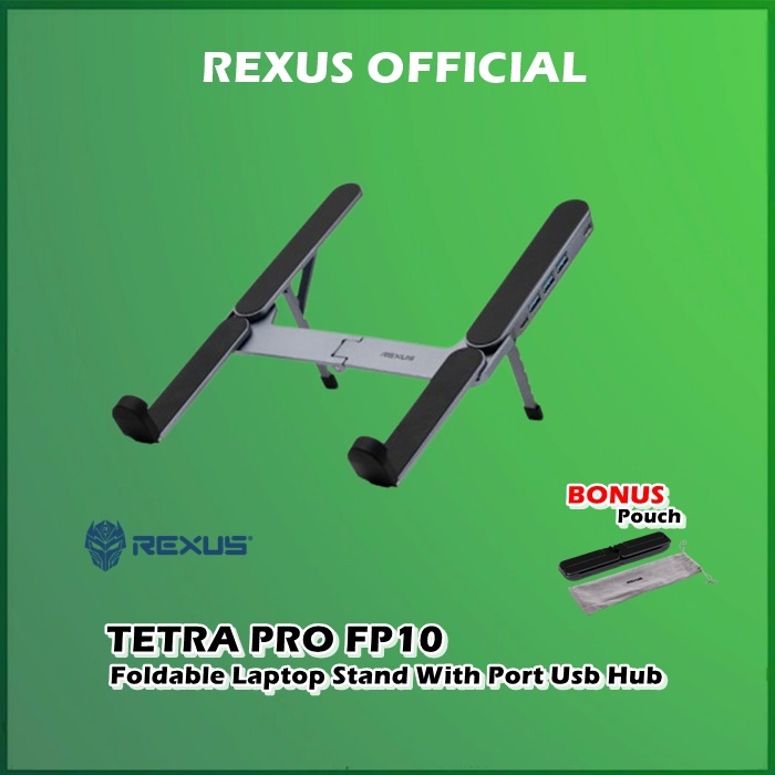 Rexus Tetra Pro FP10 Foldable Laptop Stand With Port USB Hub Type C ...