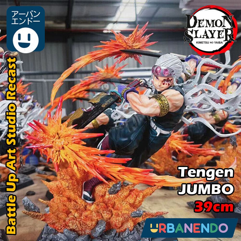 Tengen Uzui Demon Slayer Action Figure 39cm LED Super Detail Tanjiro ...