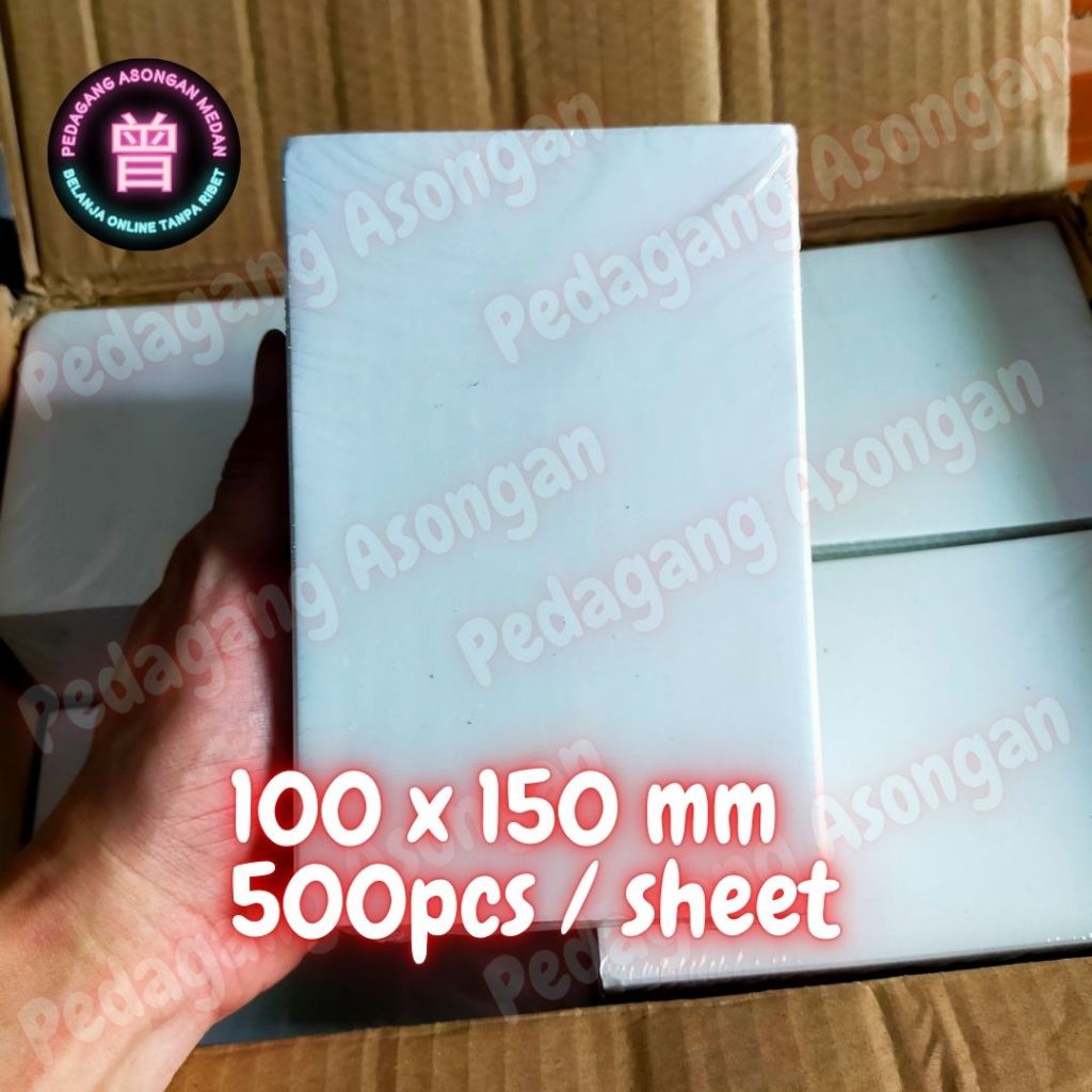 A6 Barcode Sticker Label Thermal Paper 100x150 mm 500pcs (1 Sheet ...