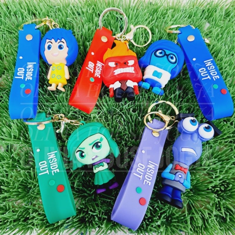 GANTUNGAN Inside Out Joy Sadness Keychain Rubber Keychain Inside Out ...