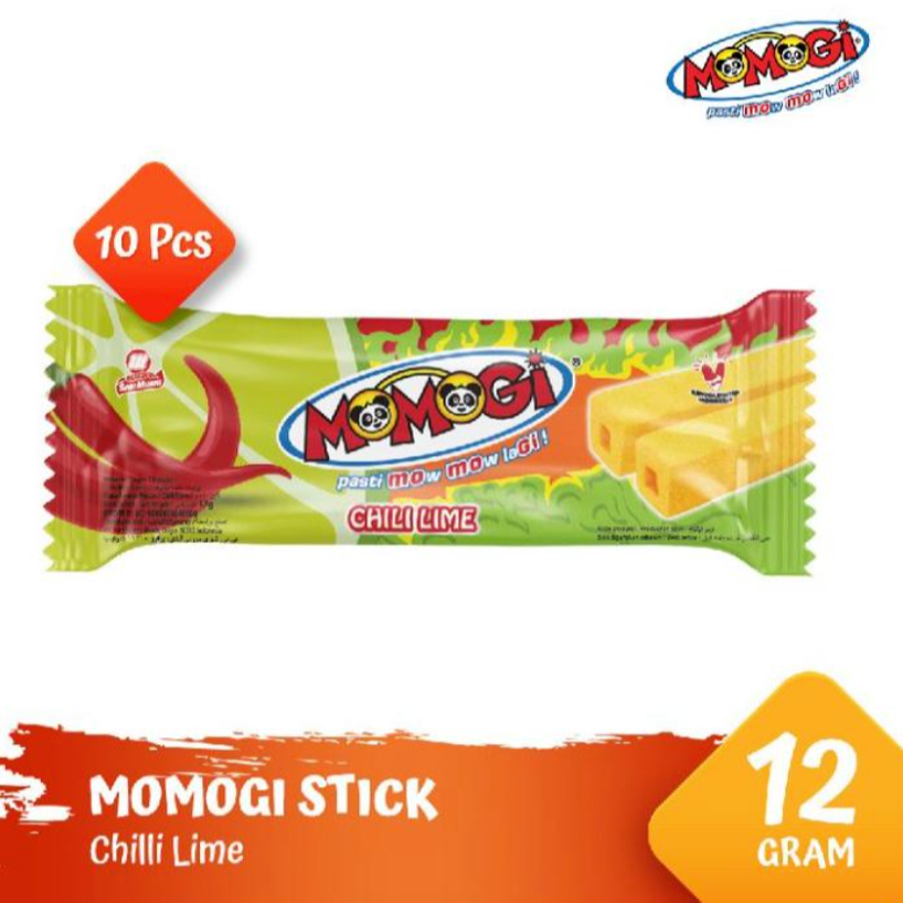 MOMOGI Stick Snack CHILI LIME Flavor Snack (1 box contains 10 pcs @ 12 ...