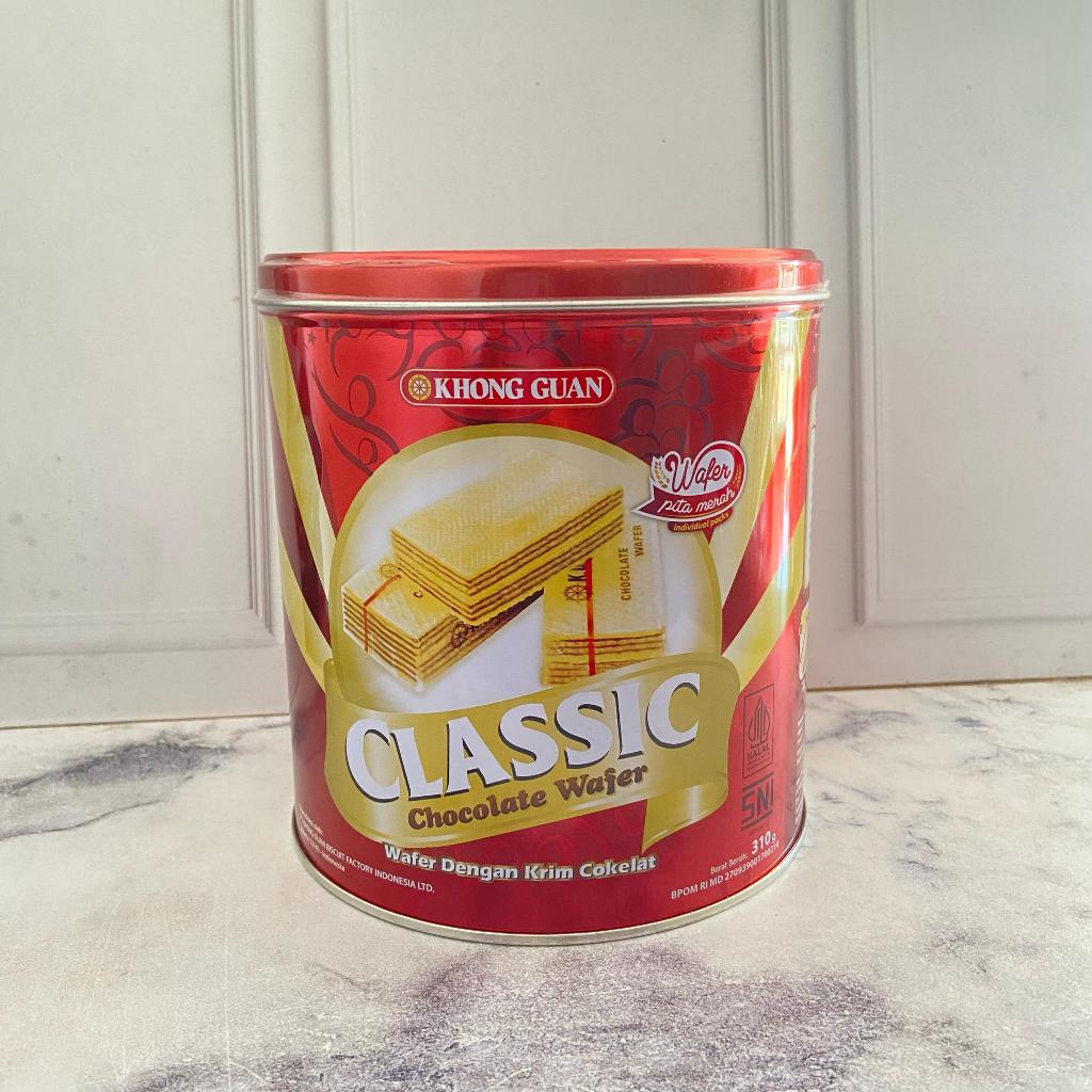 MERAH KHONG GUAN Classic Chocolate ROUND CANNED Wafer 310 GRAM Wafer ...