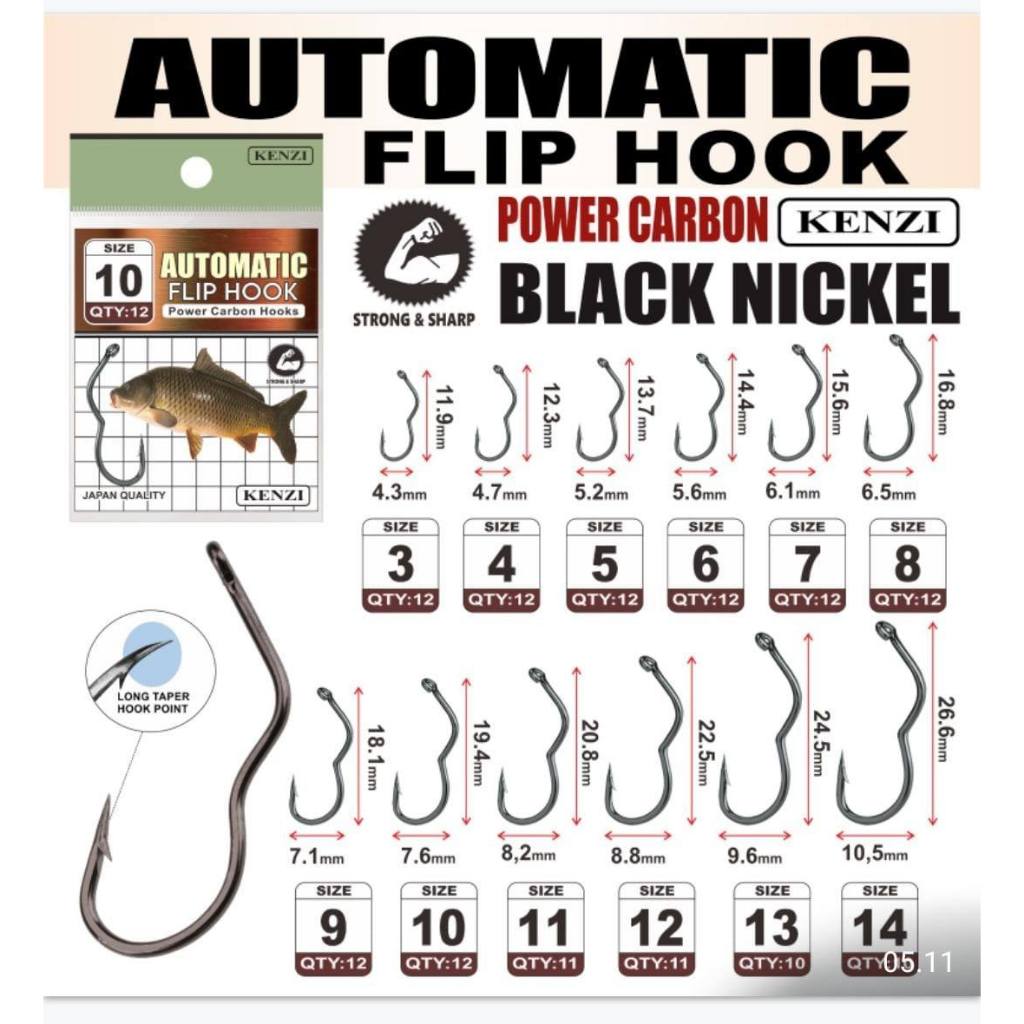 MATA KENZI AUTOMATIC FLIP HOOK Ring HOOK (BLACK NICKEL) | Shopee Malaysia