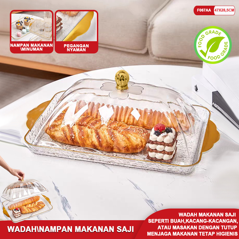 Transparent Food Tray Serving Tray Clear Lid Handle Food Grade Snack ...