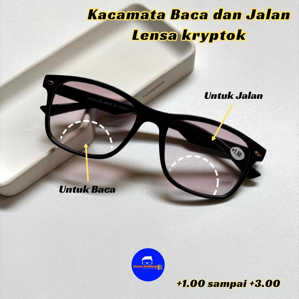 Reading & Walking Glasses Double Focus Dim Lens Kryptok +1.00 to +3.00 ...