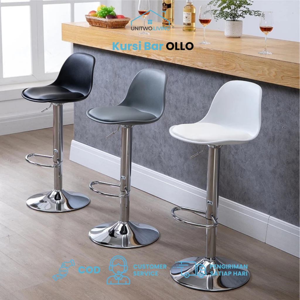 UNITWO Living Ollo Bar Chair | Barstool Cafe Chair | Kitchen set chairs | Minimalist Cafe Bench ...