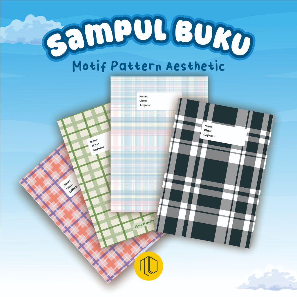 10 Pcs Aesthetic Pattern Motif Character Book Covers - Custom Aesthetic ...