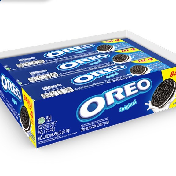 BISCUIT OREO SANDWICH LUP BOX CONTENTS 12 PCS STRAWBERRY VANILLA ...