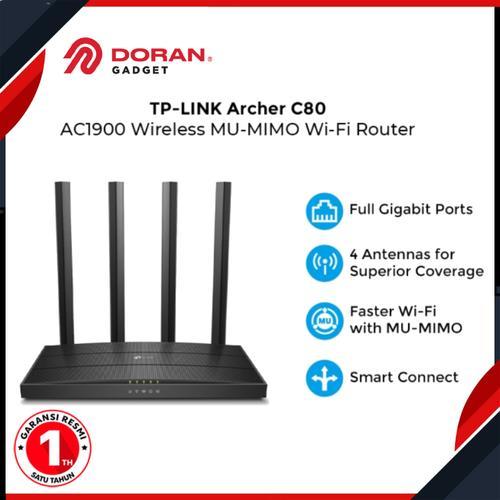 TP Link Archer C80 AC1900 Wireless MU-MIMO Wi-Fi Router TP-Link TPLink ...