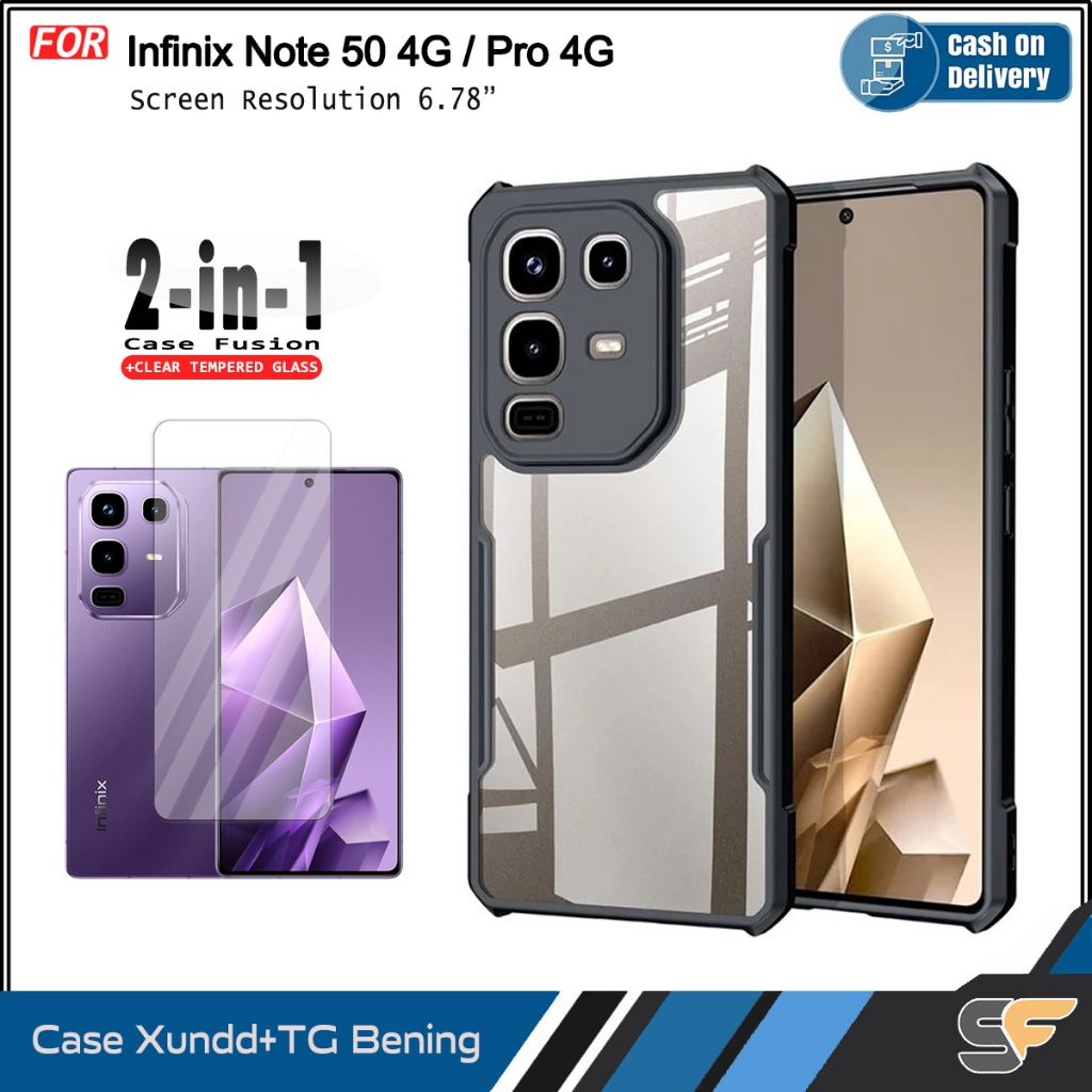 Package 2in1 Case Bonus TG Clear Infinix Note 50 Pro Hot 50 4G 5G Hot ...