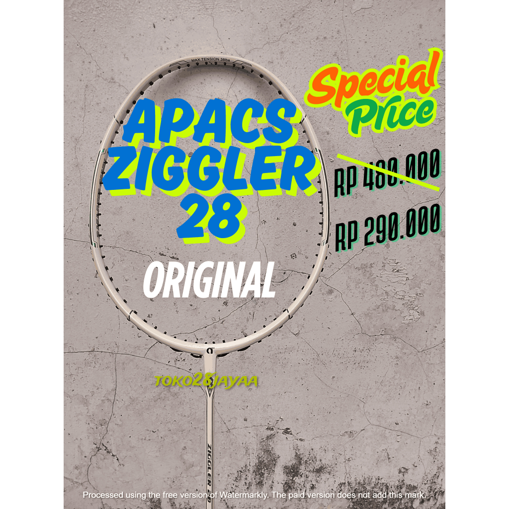 ORIGINAL APACS ZIGGLER 28 WHITE Badminton Racket | Shopee Malaysia