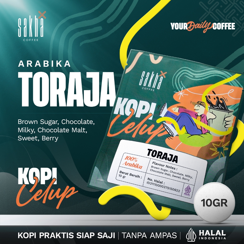 Pure Original Toraja Arabica Coffee Bags Without Pulp Without Sugar ...