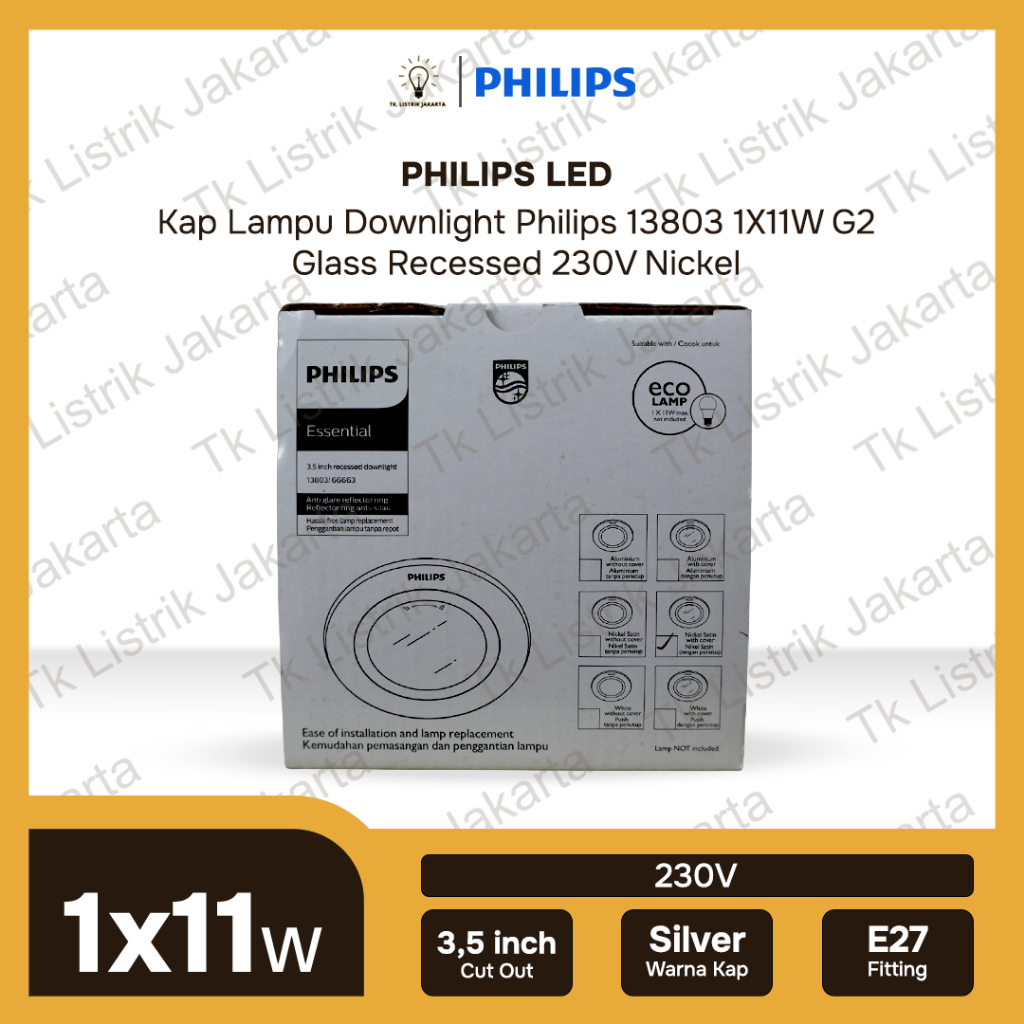 Philips 66663 Downlight Lampshade / 13803 RECESSED 11W E27 230V GN2 ...
