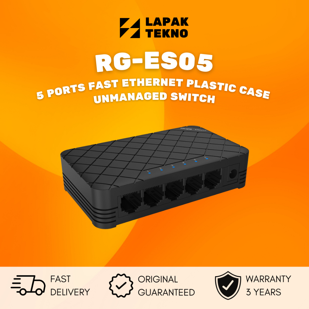 RUIJIE REYEE RG-ES05 5*PORT PLASTIC UNMANAGE SWITCH | Shopee Malaysia