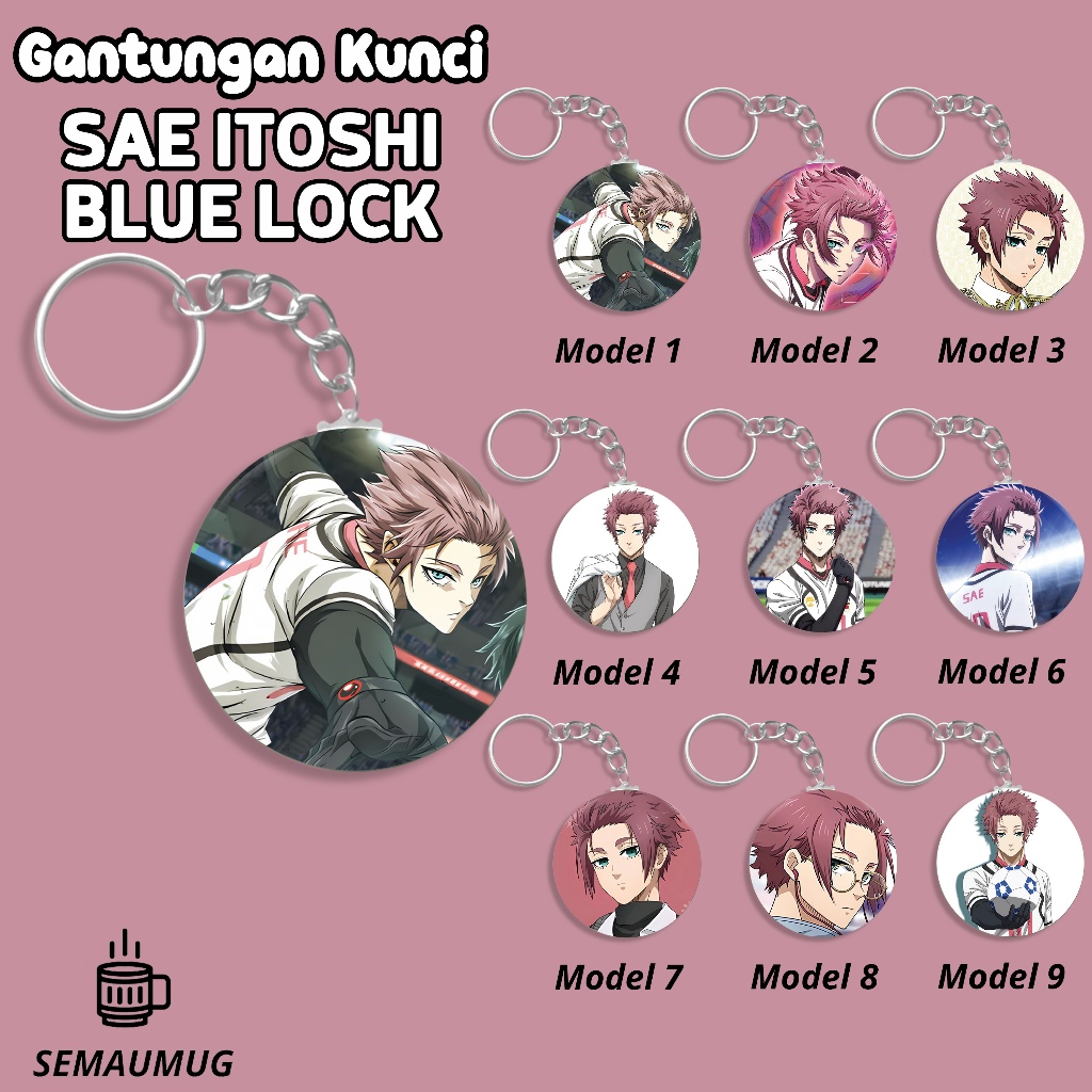 GANTUNGAN SAE ITOSHI BLUE LOCK KEYCHAIN GIFT ROUND ANIME PRINT CUSTOM ...
