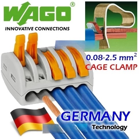 WAGO Connector 5 Wire 222-415 Compact Terminal Block Lever Cage Clamp | Shopee Malaysia
