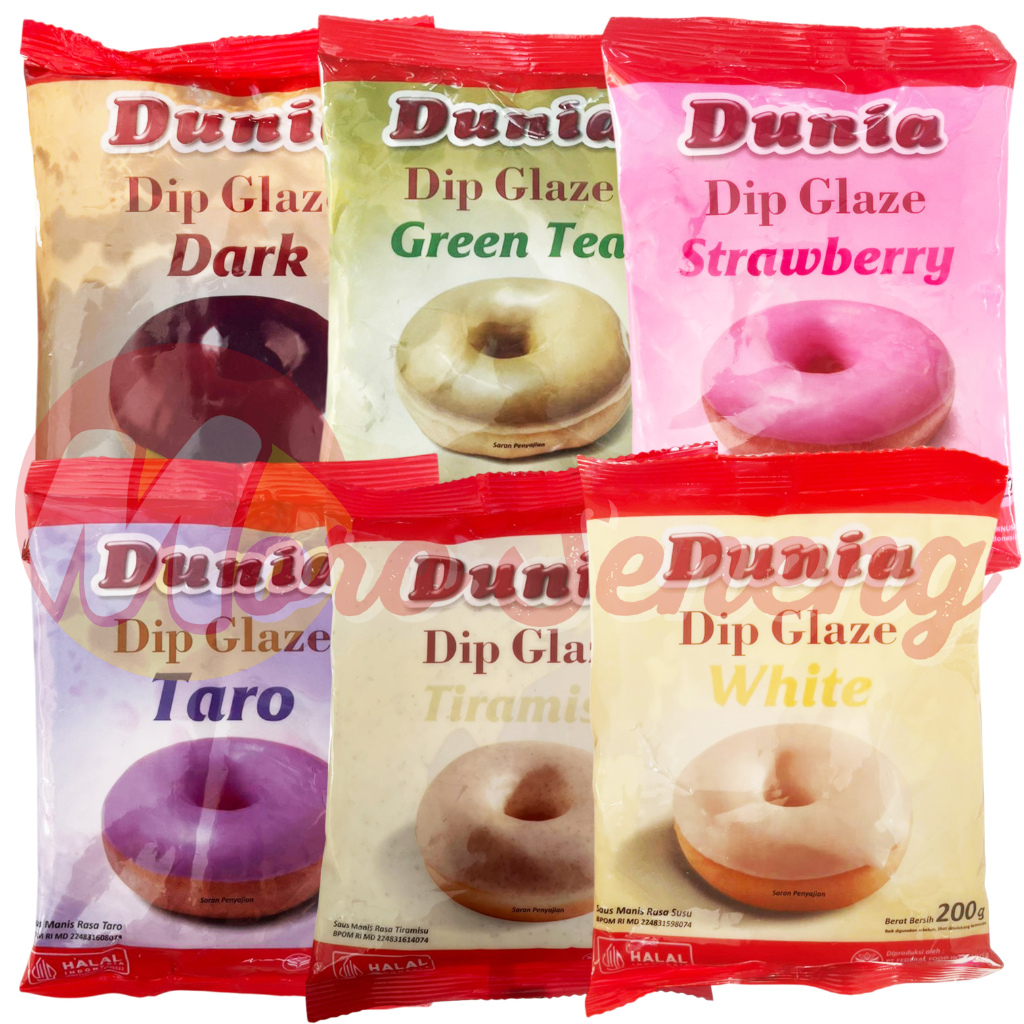 Dunia Glaze 200 gr Donuts 200gr Dark Green Tea Strawberry Taro Tiramisu ...