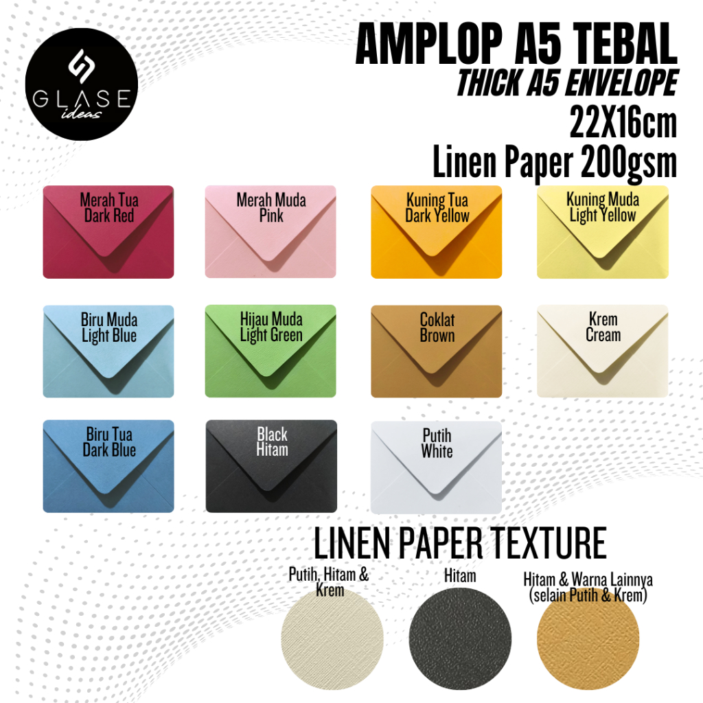Thick Envelope A5 22x16cm Linen 200gr Plain vintage aesthetic envelope ...