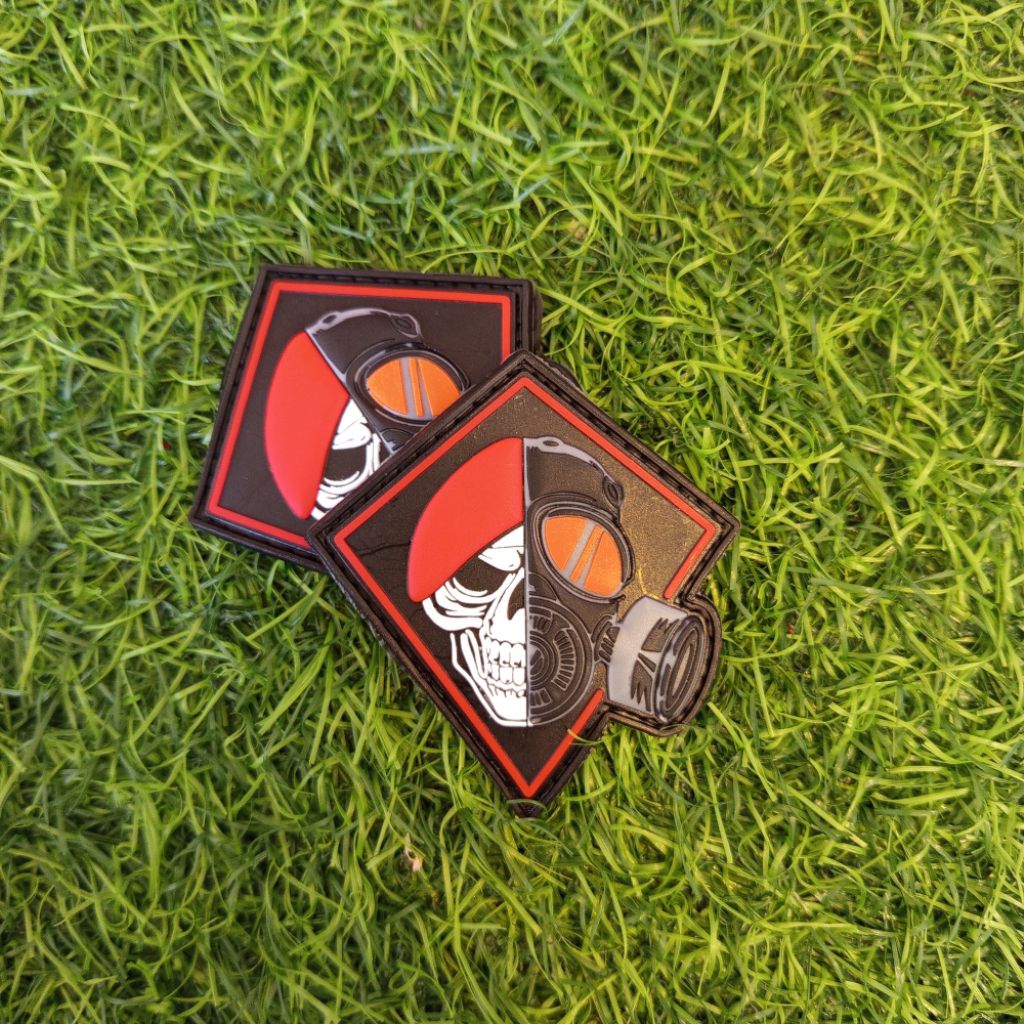 MERAH Kopassus red beret skull logo rubber patch, velcro rubber emblem patch | Shopee Malaysia