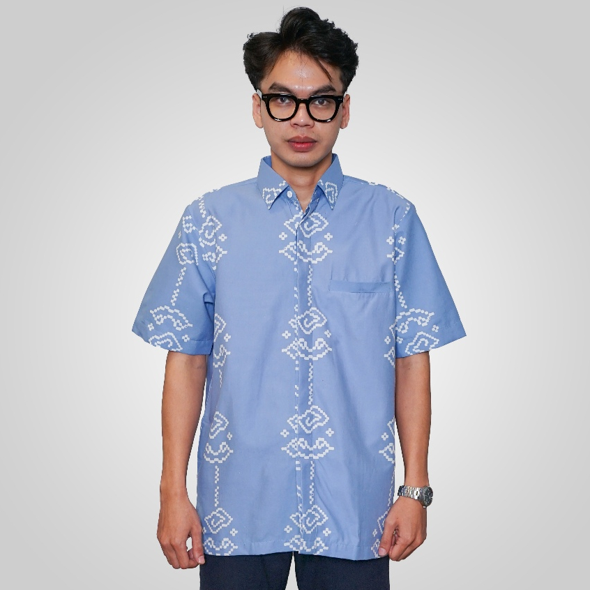 BATIK TRUSMI Men's Regular Short Sleeve Batik Shirt Men's Top Batik ...
