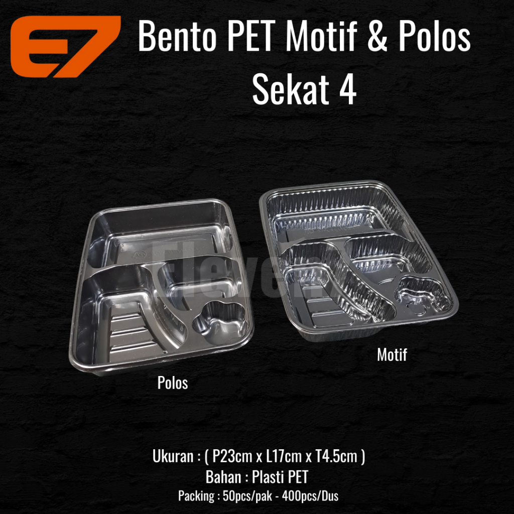 Mika Bento Box 4 compartments Black PET TP (50pcs) - Lunch Box 4 ...