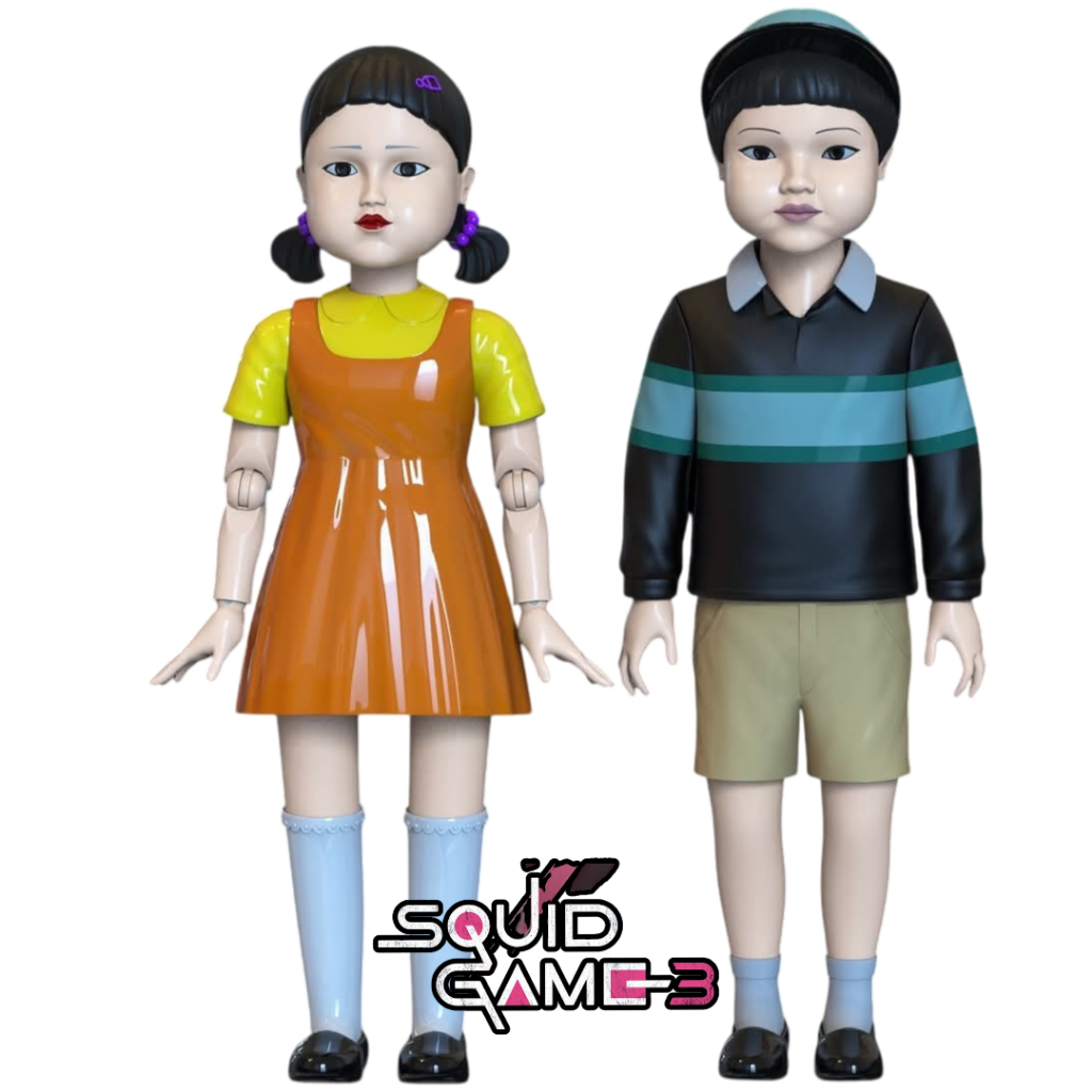 GANTUNGAN SQUID GAME 3 Chul Su Cheol Su - Young Hee Doll Acrylic ...