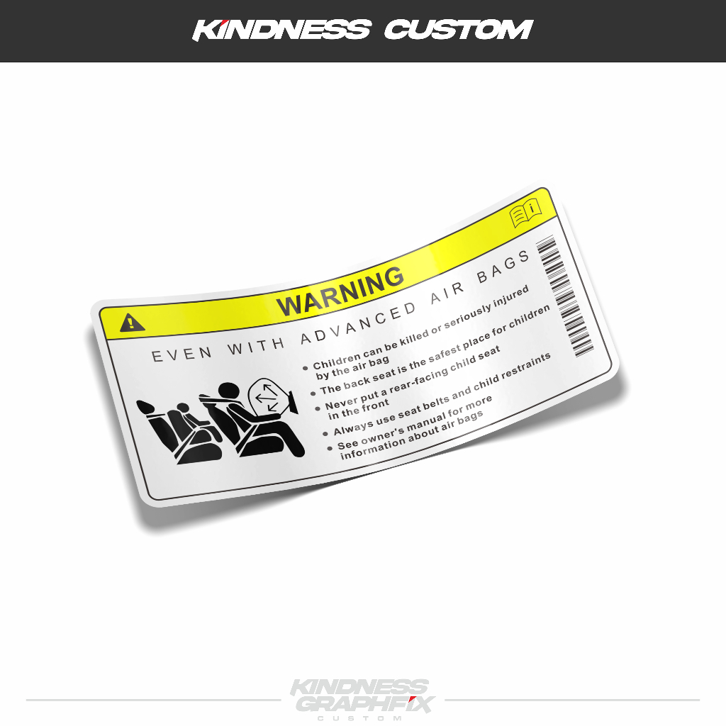 Mercedes-Benz CLS ES Sun Visor Air Bag Warning Sticker Label Decal ...