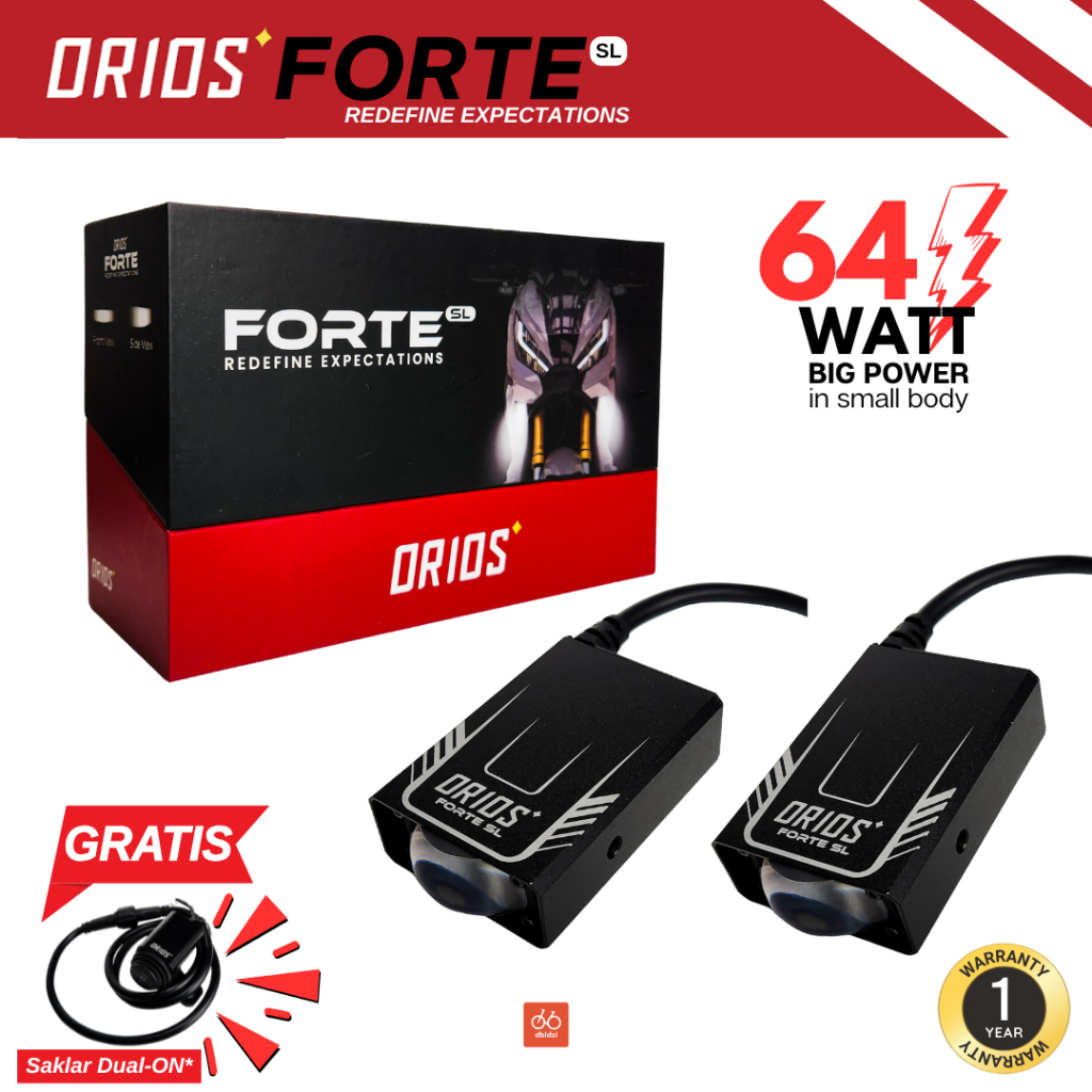 Orios Forte SL Mini Projector LED Slim 64 Watt Foglamp Driving lamp ...