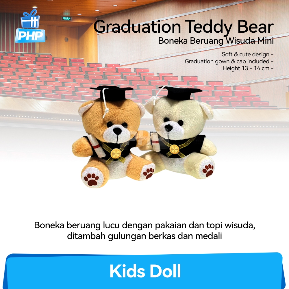 PHP Cute Teddy Bear Graduation Doll with Toga & Hat / Teddy Bear ...