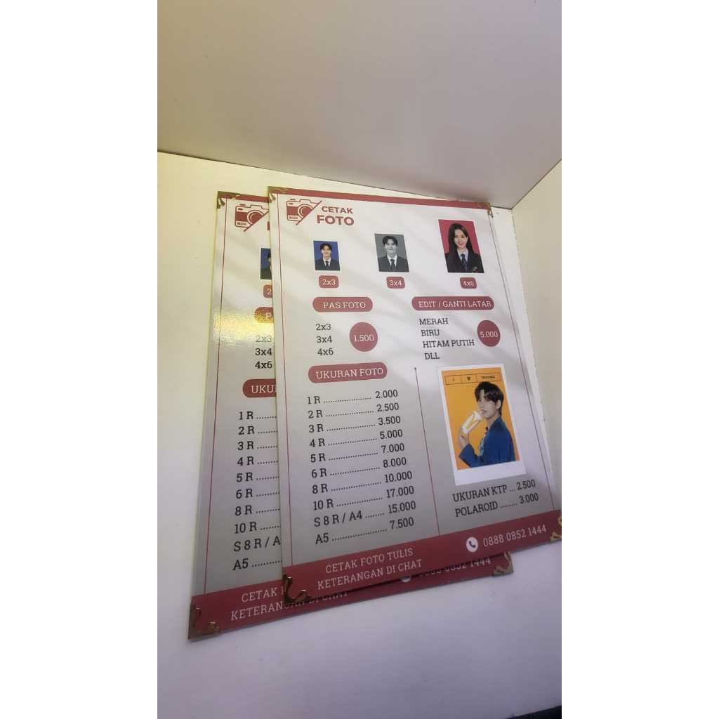 Print Makassar Thick Menus / Print Menu Board List / Menu Board ...