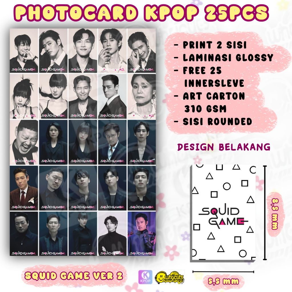 Squid Games Casting PC Photocard contains 25pcs free inner sleeve print ...