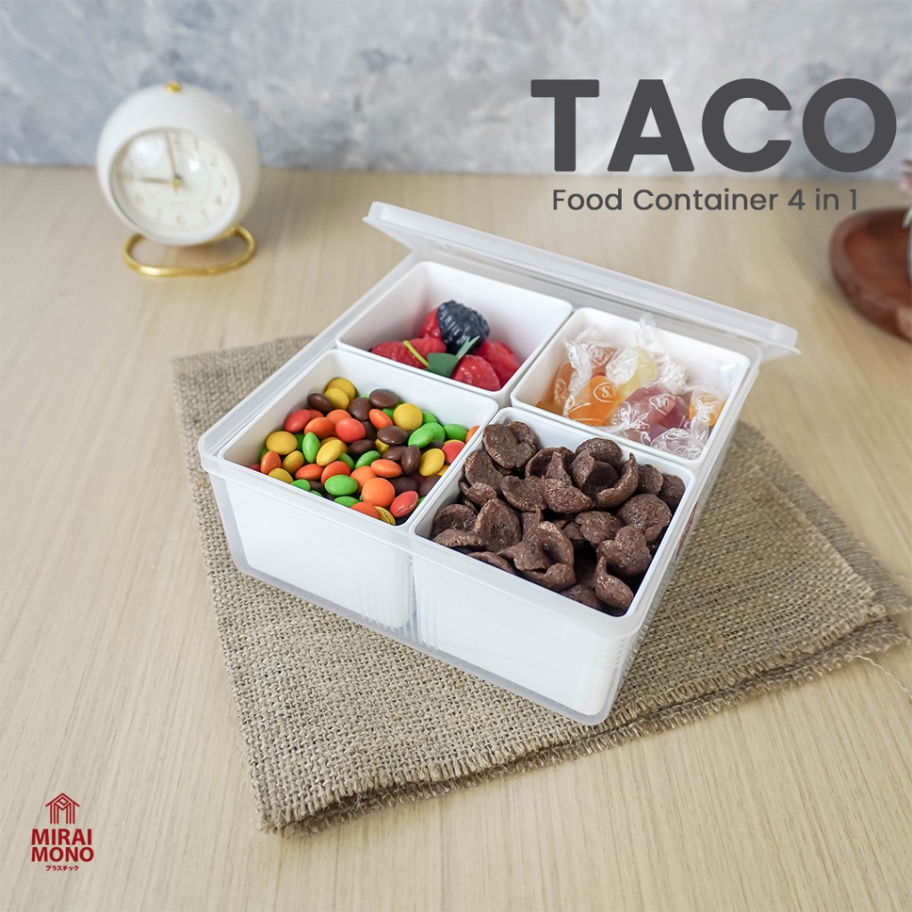[ Mirai ] Taco 4 in 1 Food Container / CONCENT BOX / Food BOX ...