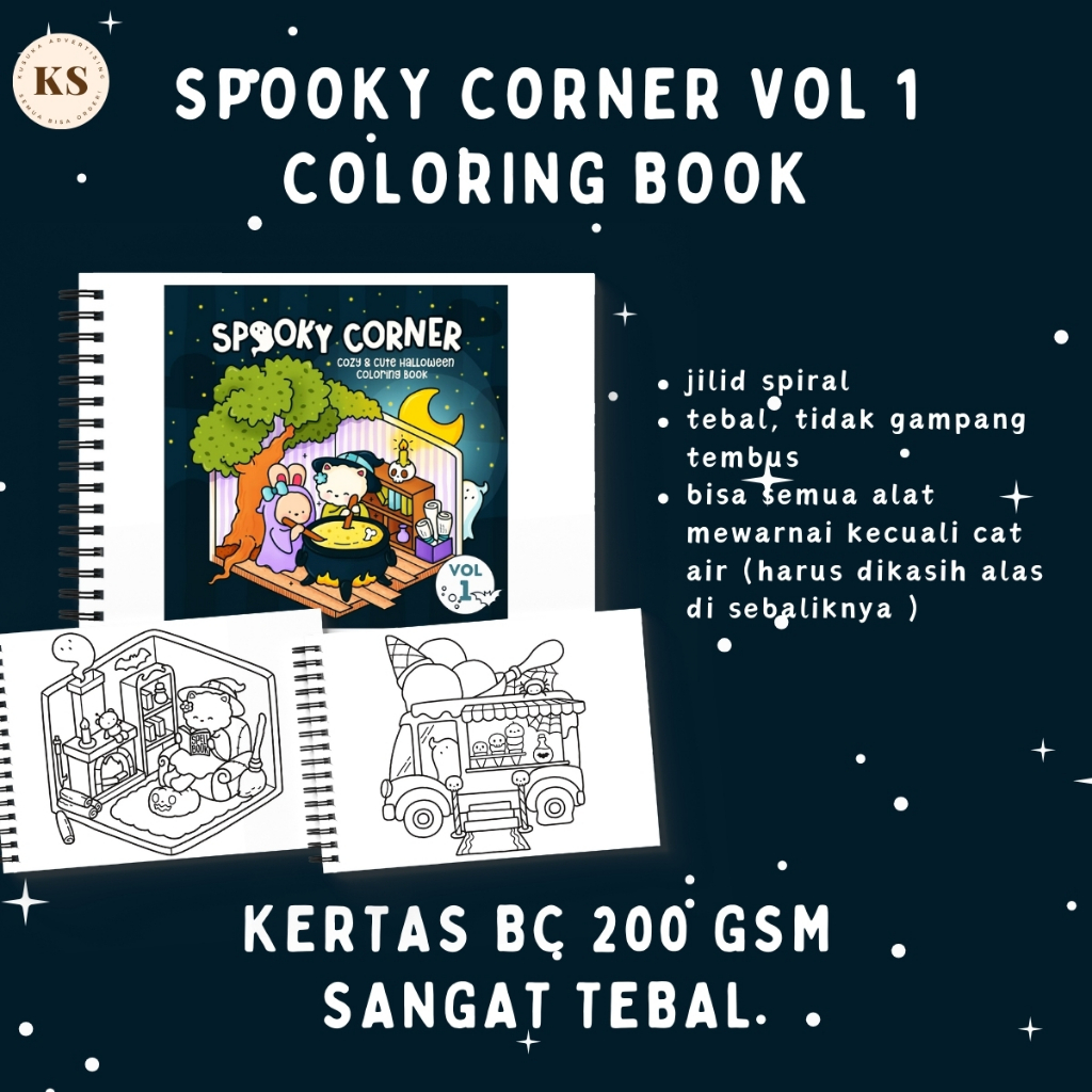 Spooky CORNER VOL 1 Coloring Cozy Relaxing Activity Coloring Book A4 ...