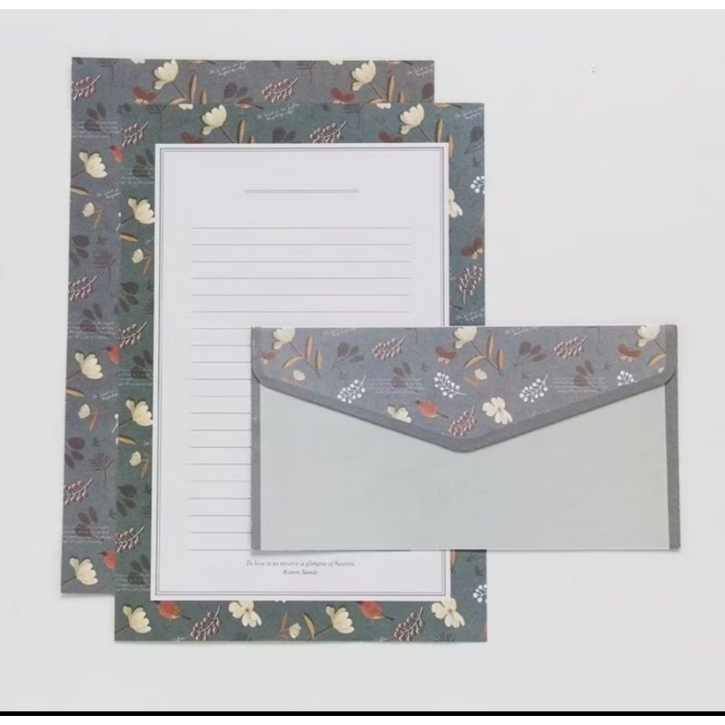 Medium LETTER ENVELOPE AND PAPER / MOTIF ENVELOPE SET (1 envelope + 2 ...