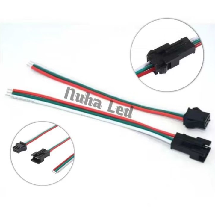 3p Cable male female Terminal Socket 3 pin connector DC female male ...