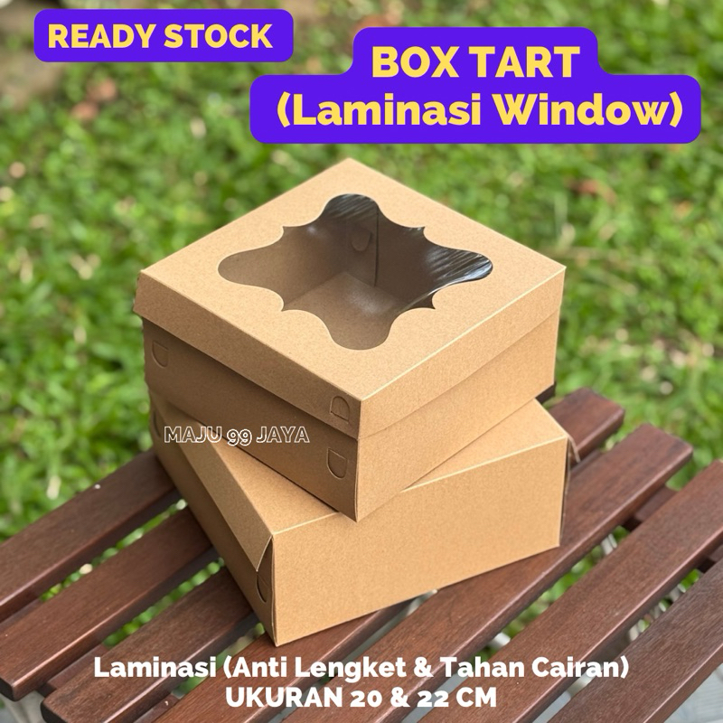 Window Laminated Tart Box Size 20x20x10 cm & 22x22x10 cm Kraft Window ...