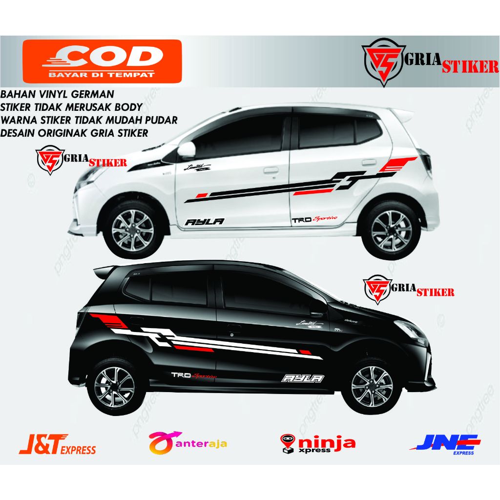 Car STRIPING STICKER AGYA AYLA AVANZA XENIA XPANDER CALYA SIGRA ERTIGA ...