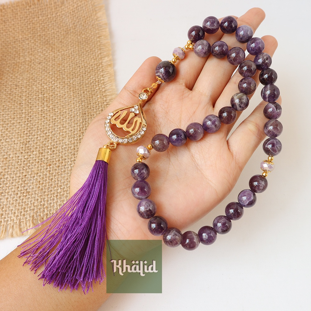 EXCLUSIVE JUMBO AMETHYST STONE TASBIH 33-PIECE/ 10MM ORIGINAL NATURAL ...