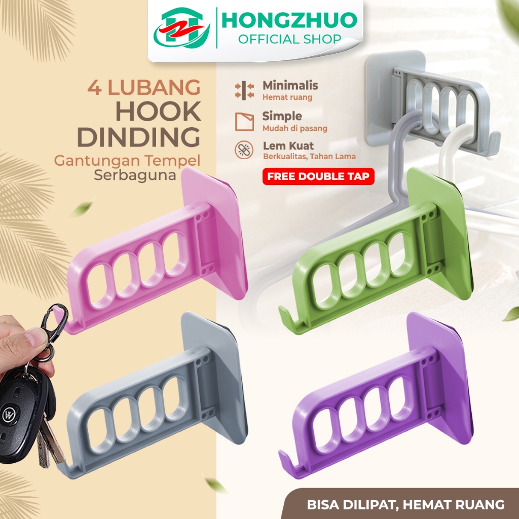 GANTUNGAN Abs Hanger 4 Holes Multi-Purpose Car Key Clothes Hanger Multi ...