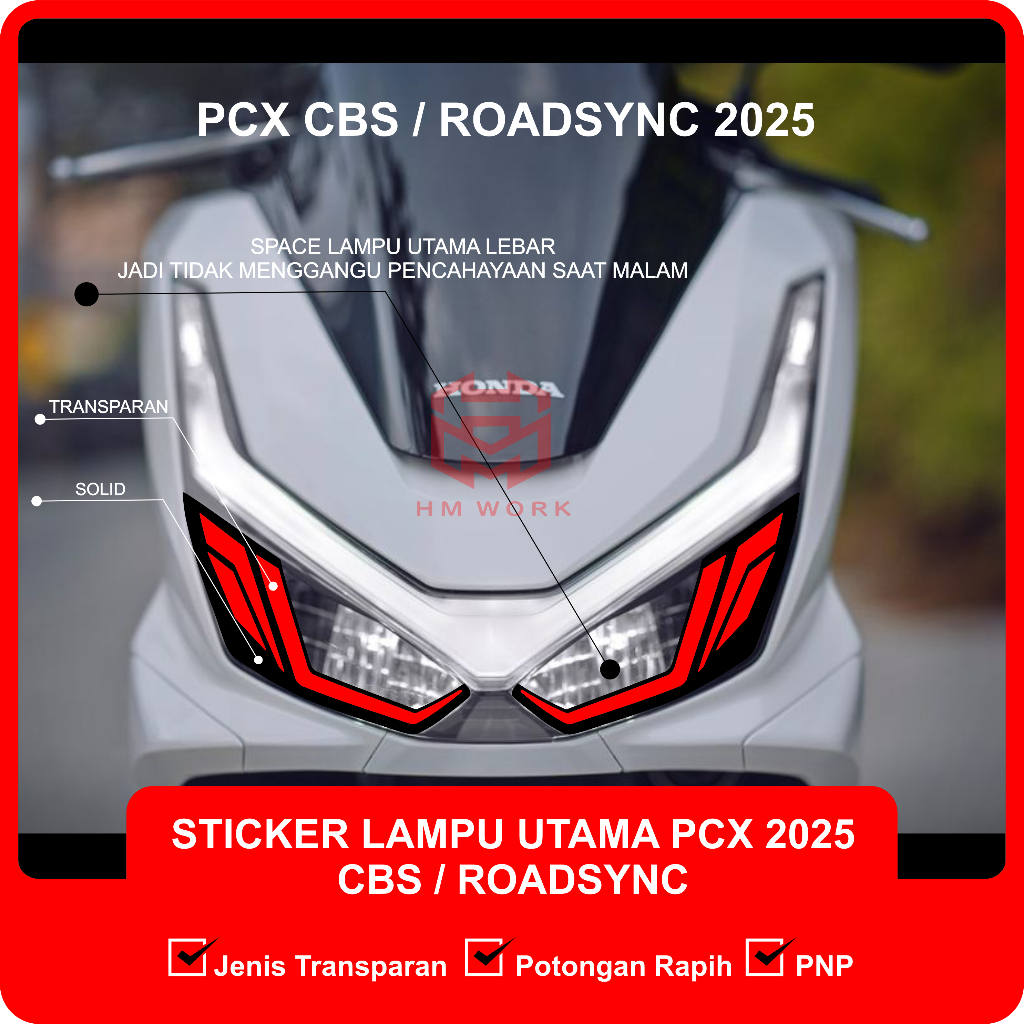 HONDA PCX CBS / ROADSYNC MAINLIGHT STICKER 2025 | Shopee Malaysia