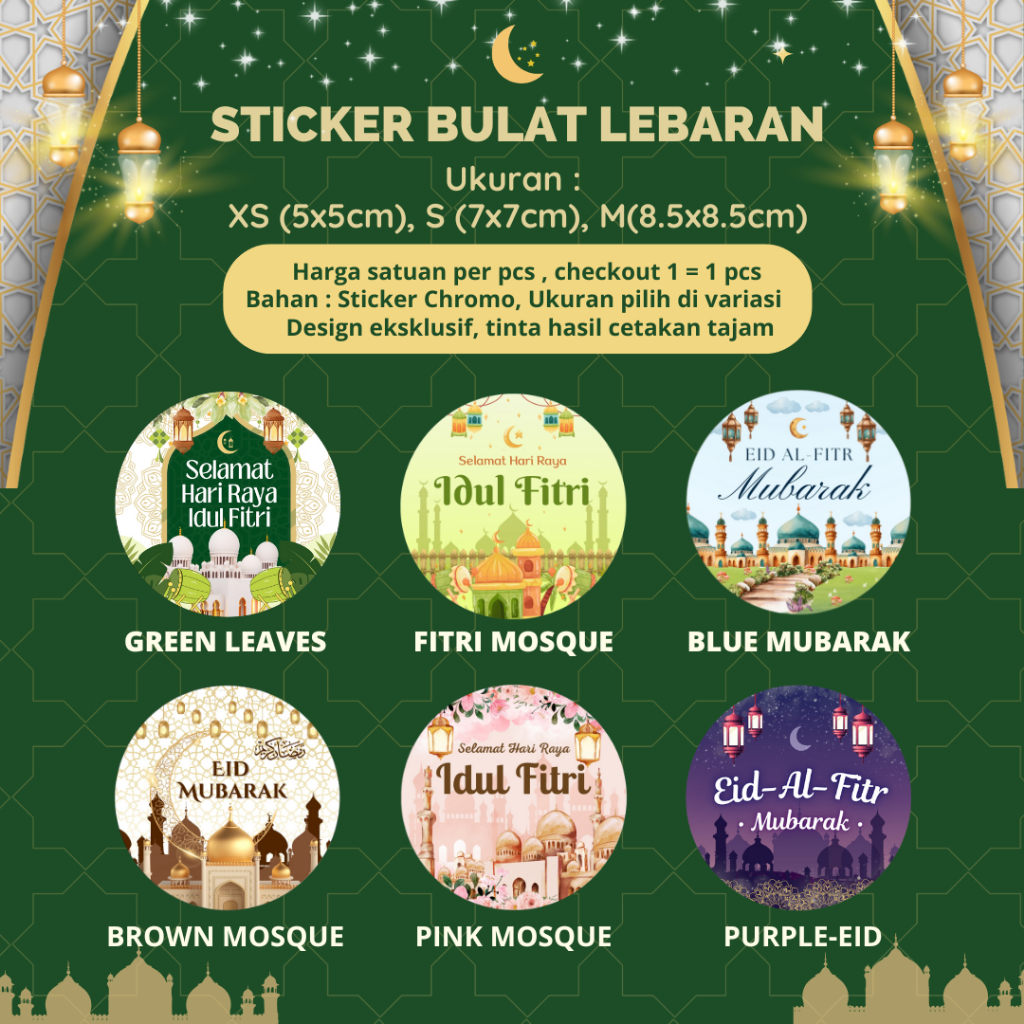 Eid jar stickers | Eid Al-Fitr Sticker Round Mubarak Jar for Eid Al ...