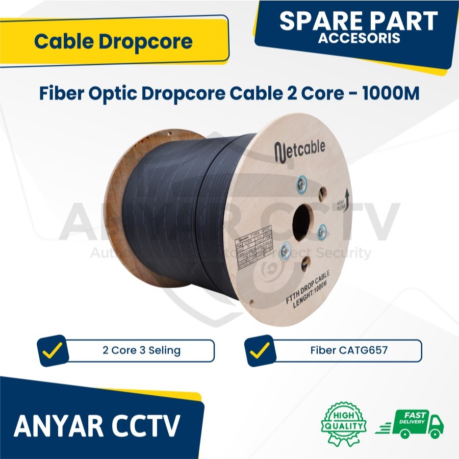 Dropcore Netcable FO Fiber Optic Cable 2 Core 3 Alternating 1KM (1000 ...